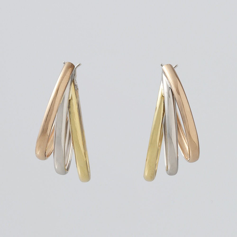 K18＆K14WG 3カラーピアス | 商品詳細 | 高島屋オンラインストア