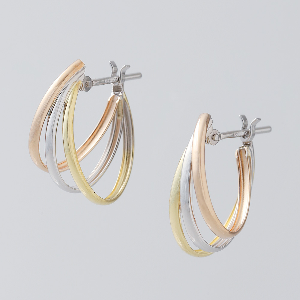 K18＆K14WG 3カラーピアス | 商品詳細 | 高島屋オンラインストア