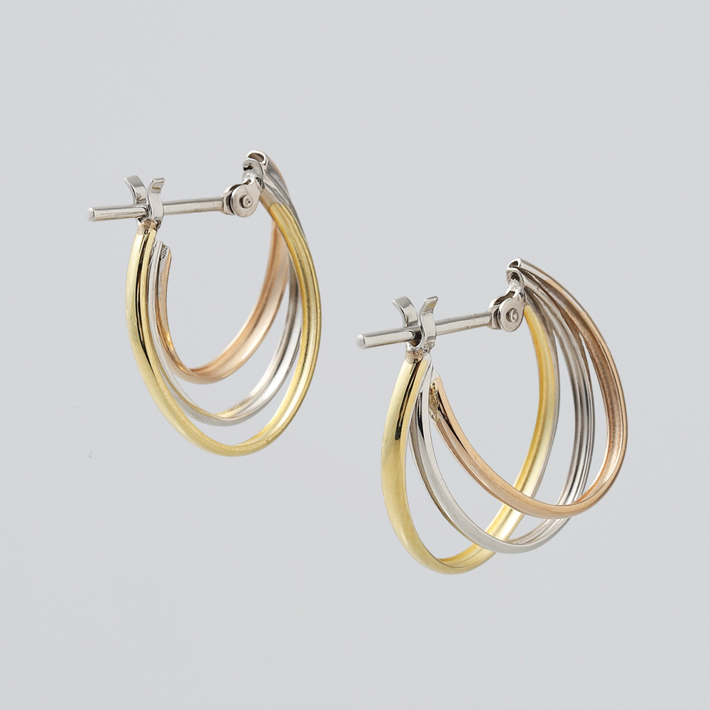 K18＆K14WG 3カラーピアス | 商品詳細 | 高島屋オンラインストア